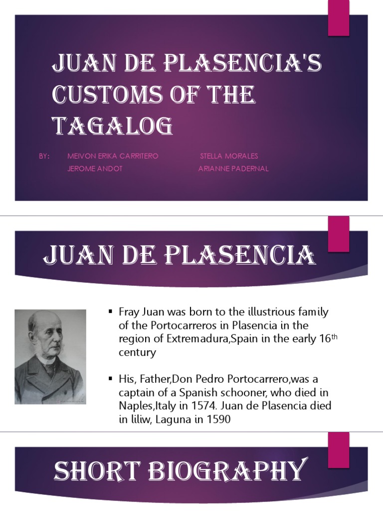 Juan de Plasencia's Customs of The Tagalog | PDF