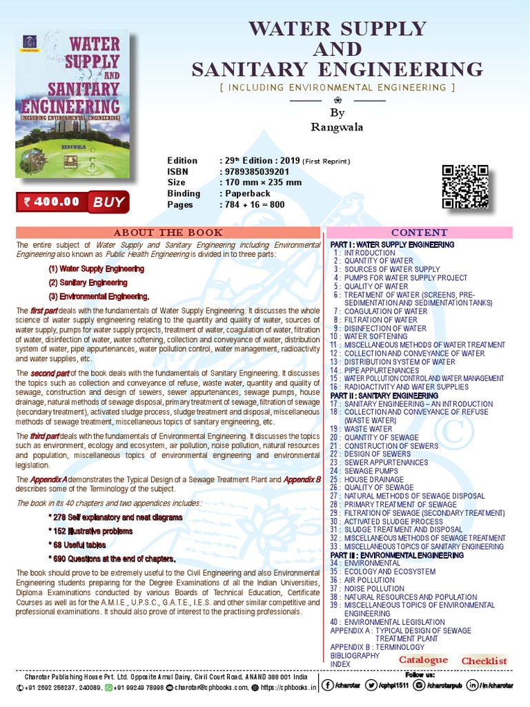 Water Supply & Sanitary Engineering Guide | PDF | Sewage Treatment ...