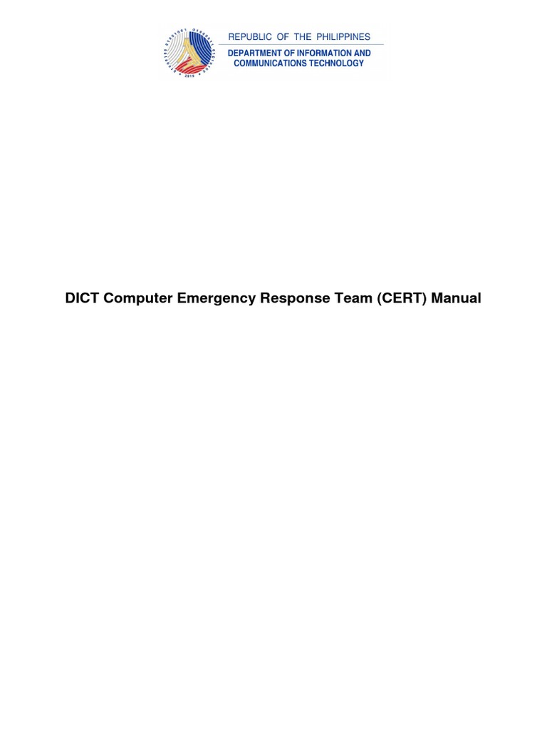 DICT Computer Emergency Response Team (CERT) Manual | PDF | Information ...