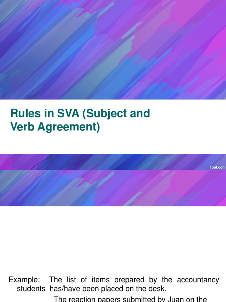 Rules in SVA (Subject and Verb Agreement) | PDF | Grammatical Number ...