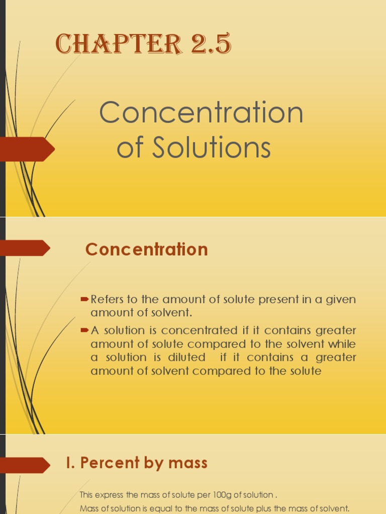 Concentration of solutions | Solution | Chemical Process Engineering