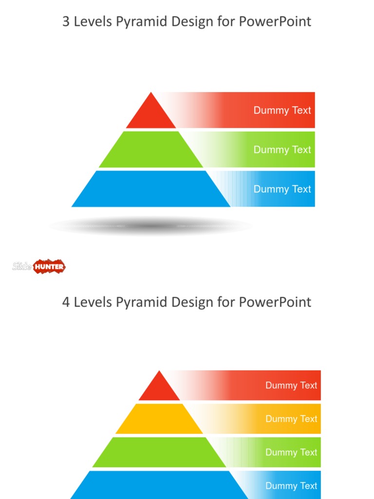 Level Pyramid With Text Boxes Color | PDF