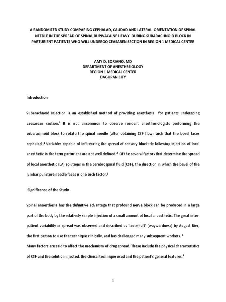 Research Proposal | PDF | Anesthesia | Medical Specialties