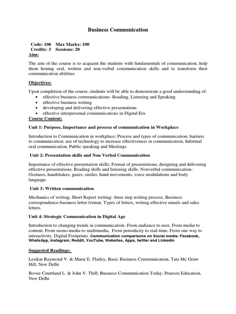Business Communication Skills Course | PDF | Career & Growth | Business
