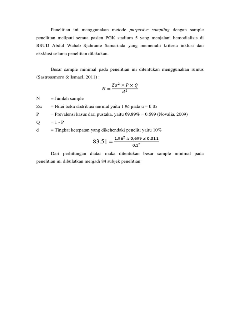 Contoh Rumus Purposive Sampling | PDF | Sains & Matematika