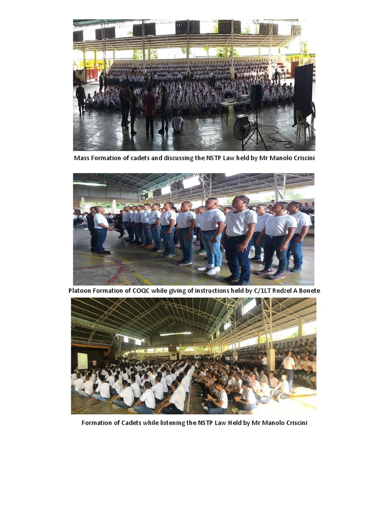 Mass Formation of Cadets and Discussing The NSTP Law Held by MR Manolo Criscini | PDF | Politics