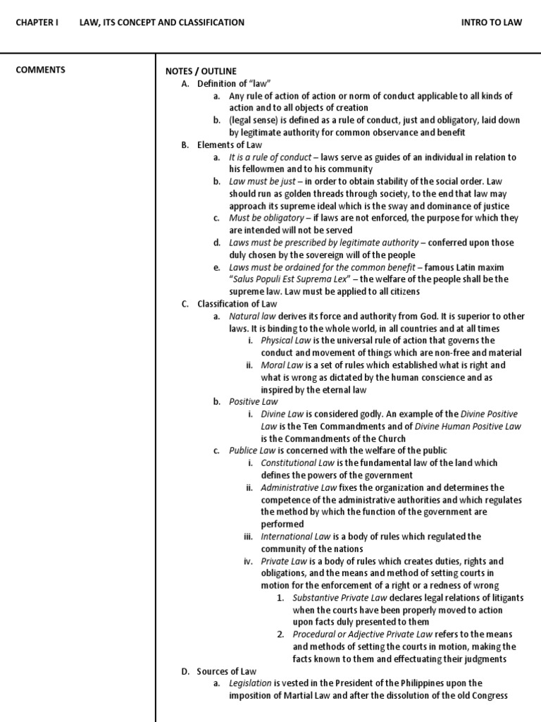 Intro To Law Notes | PDF | Precedent | Judgment (Law)