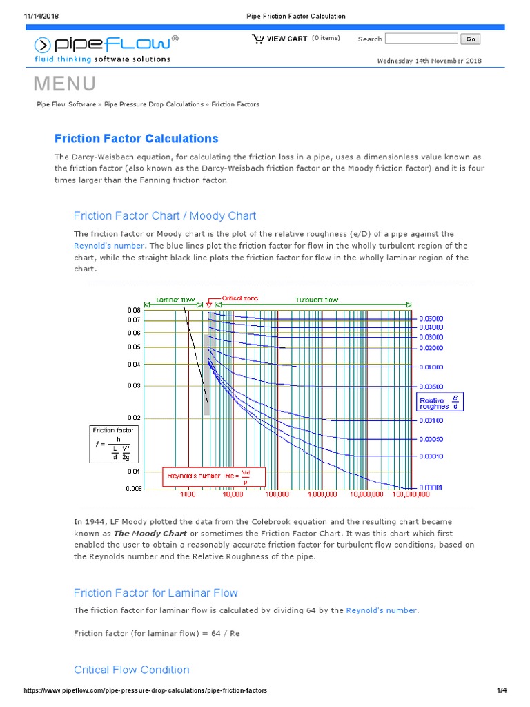 Friction Factor Calculations | PDF | Fluid Dynamics | Turbulence