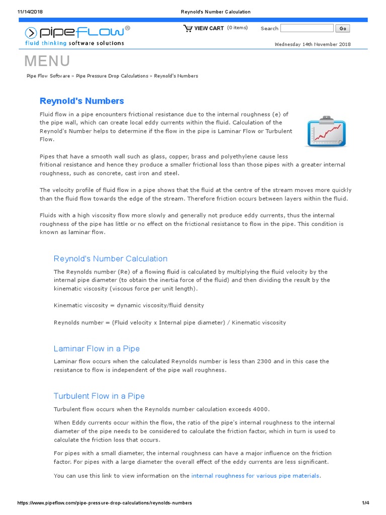 Calculating Reynolds Number for Pipe Flow | PDF | Reynolds Number ...