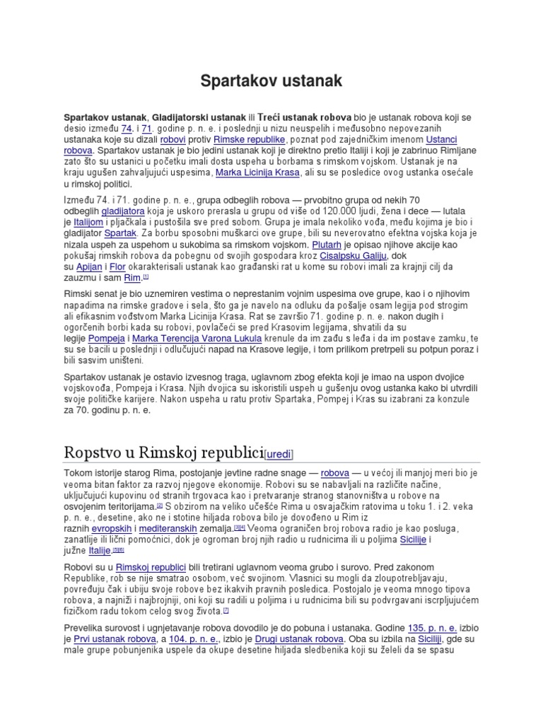 Spartakov Ustanak | PDF