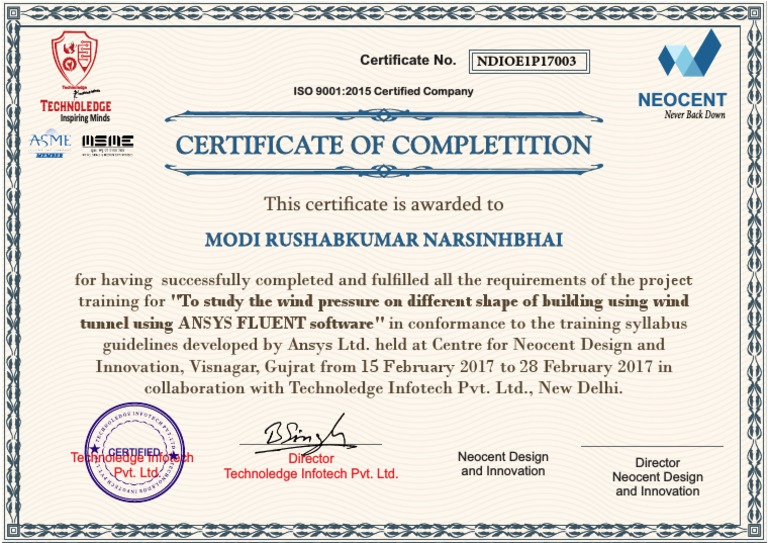 Project Trining Certificate - RUSHAB | PDF