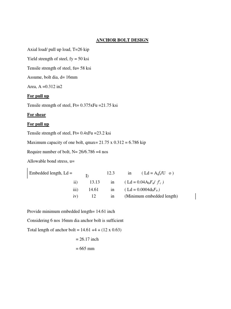 Anchor Bolt Design | PDF