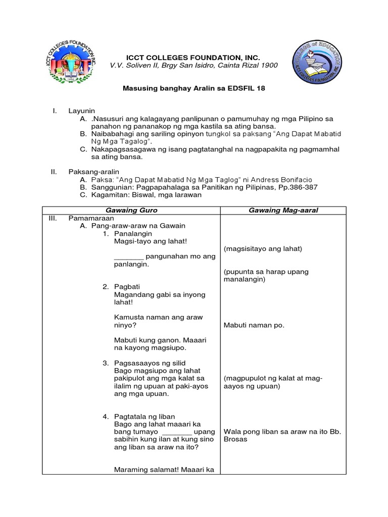 Ang Dapat Mabatid NG Mga Tagalog (LP) | PDF