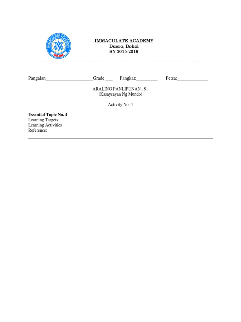 Act Sheets C | PDF