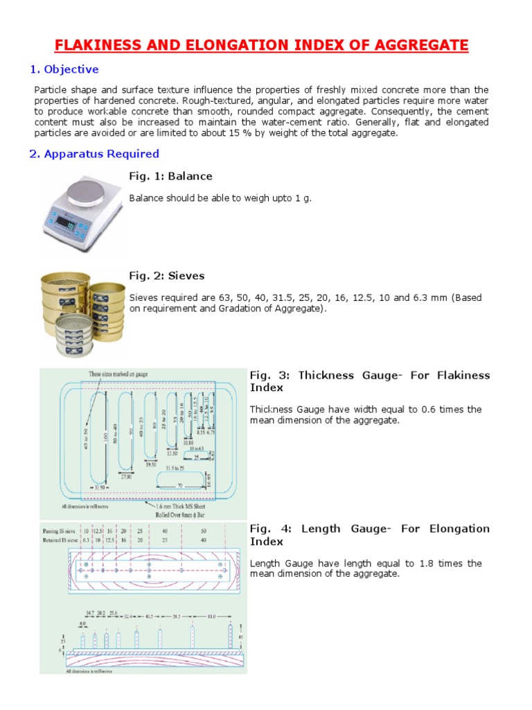FLAKINESS & ELONGATION INDEX CALIBRATION PROCEDURE.pdf | Concrete ...