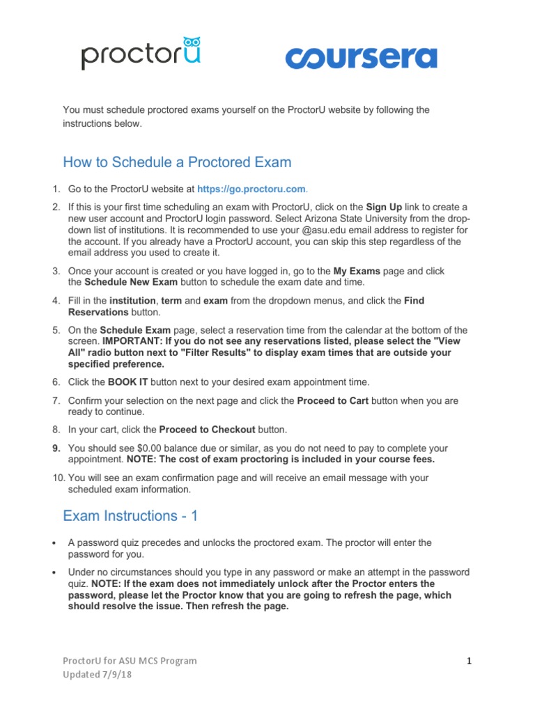 How To Schedule and Take ProctorU Exams | PDF | Login | User (Computing)