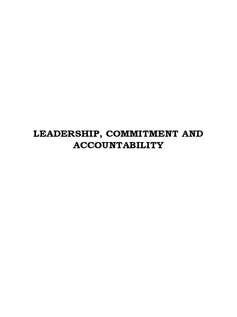 Leadership, Commitment and Accountability | PDF
