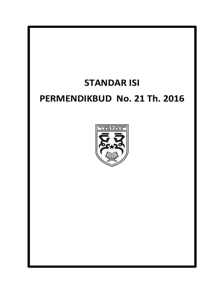 Standar Isi PERMENDIKBUD No. 21 Th. 2016 | PDF