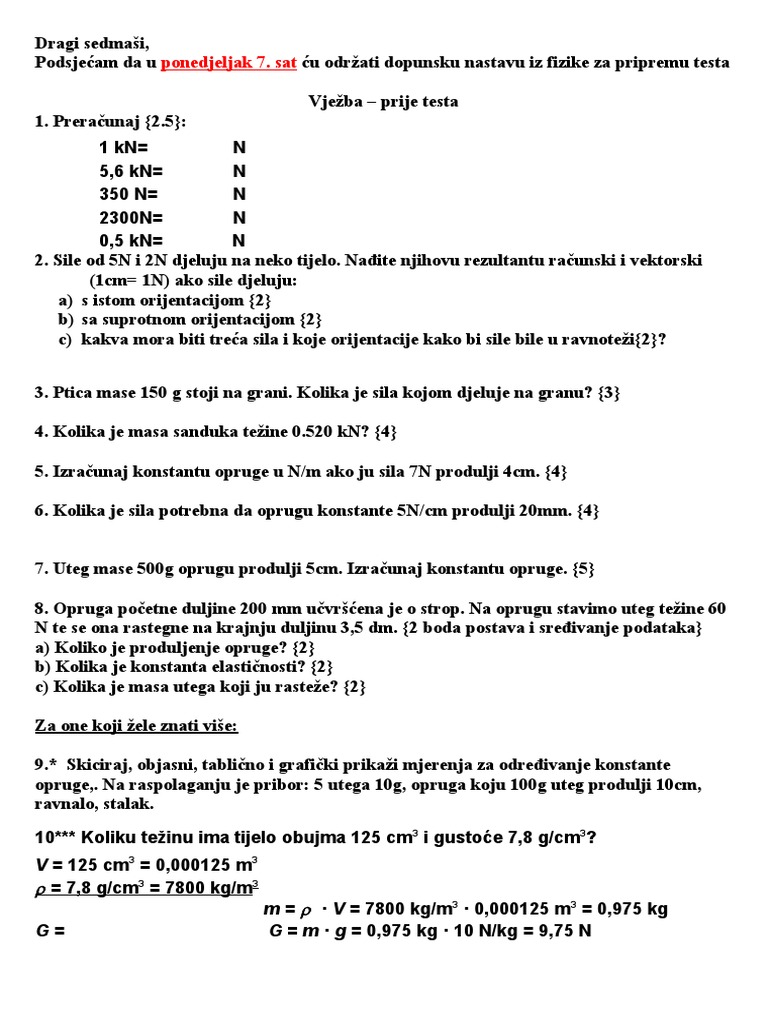 Ispit Iz Matematike 7 Razred | PDF