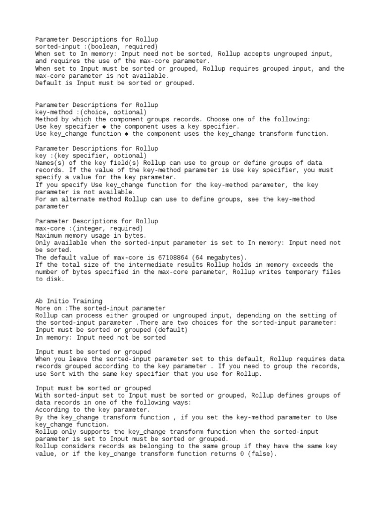Rollup Advanced Details Abinitio Notes Pdf Parameter Computer Programming Subroutine 