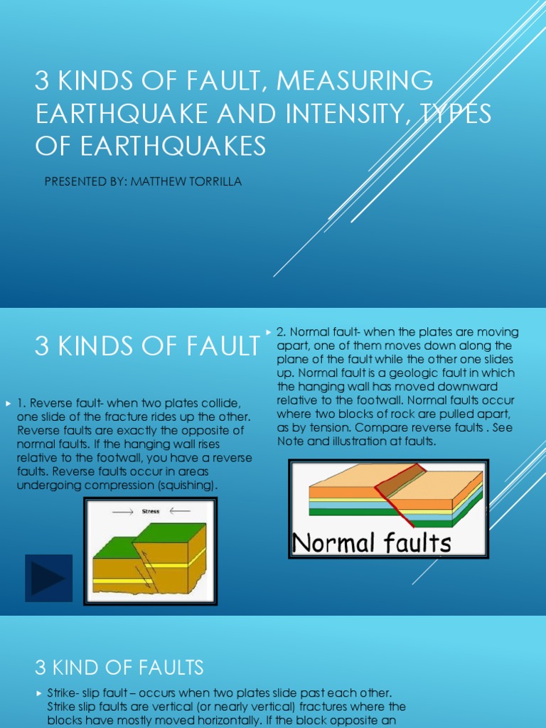3 Kinds of Fault, Measuring Earthquake and | PDF | Fault (Geology ...