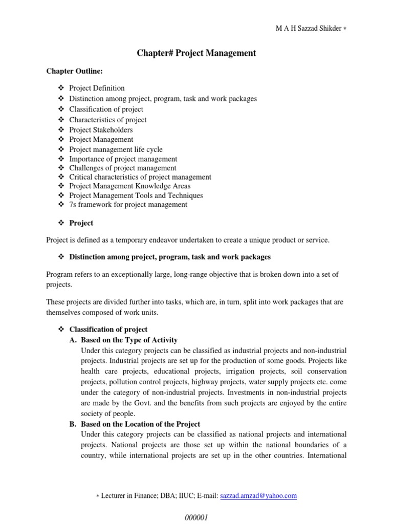Chapter# Project Management | PDF | Project Management | Risk Management