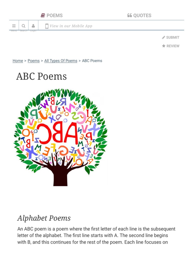 ABC Poems - Alphabet Poems | Poetry | Business | Free 30-day Trial | Scribd