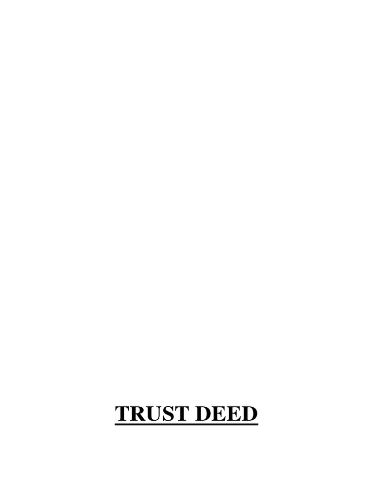 Trust Deed Format | PDF | Trust Law | Board Of Directors