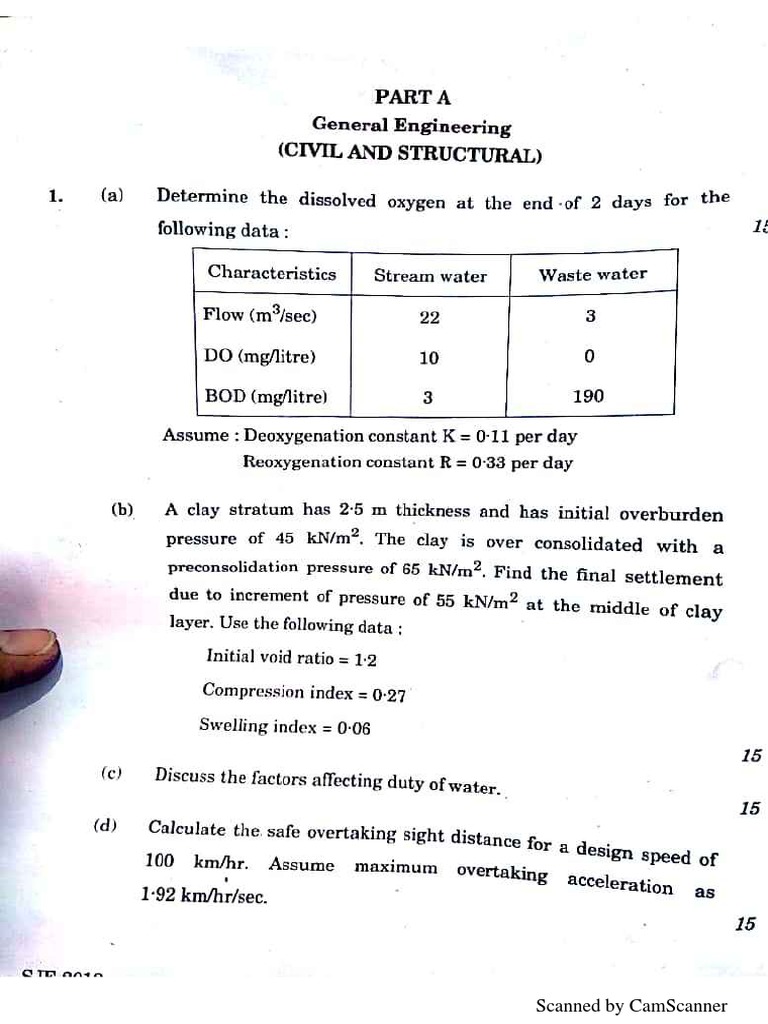 SSC JE Civil Question Paper in Hindi PDF | PDF