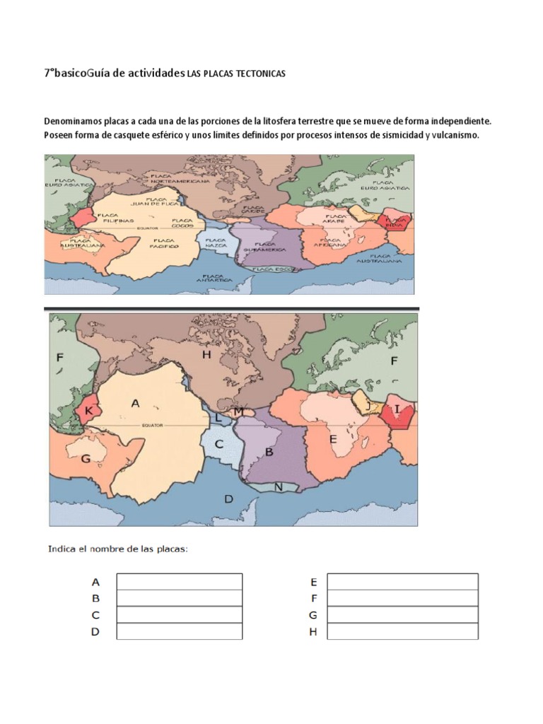 Guia de Actividades Placas Tectónicas | PDF