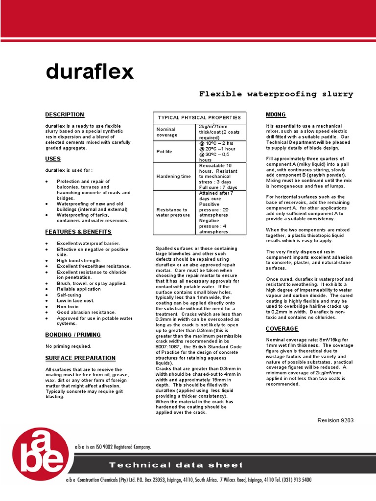 Dura Flex | PDF | Concrete | Water