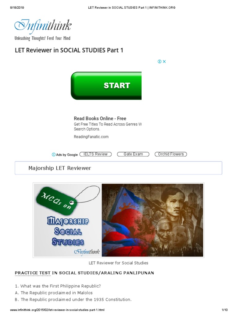 Let Reviewer in Social Studies Part 1 | PDF | Initiative | Separation ...