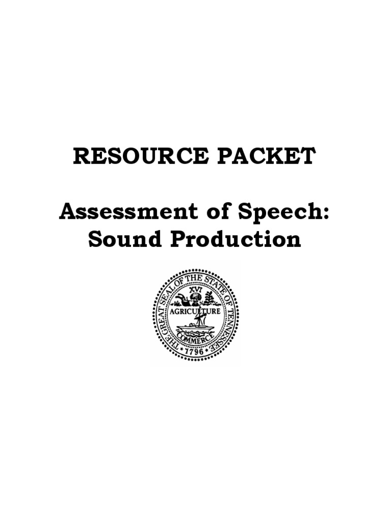 Assessment of Speech - Sound Production PDF | PDF | Speech | Phonology