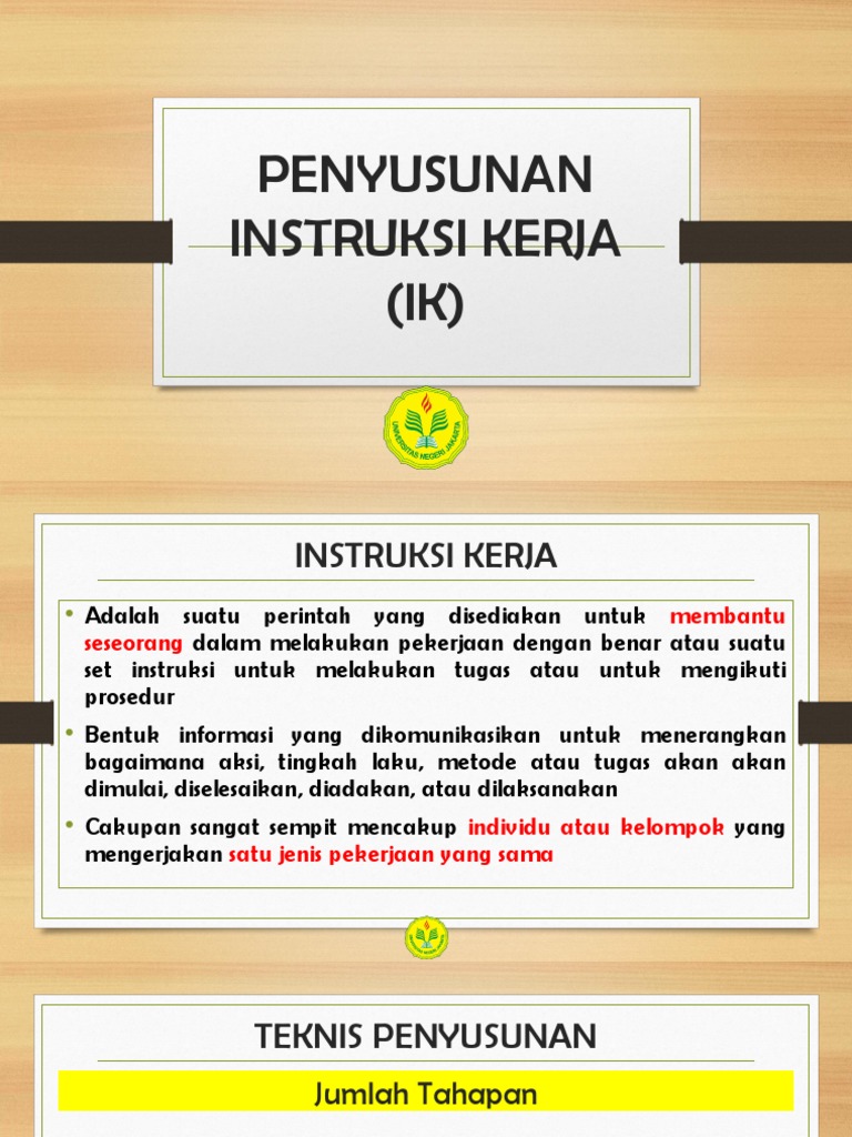 Contoh Instruksi Kerja | PDF