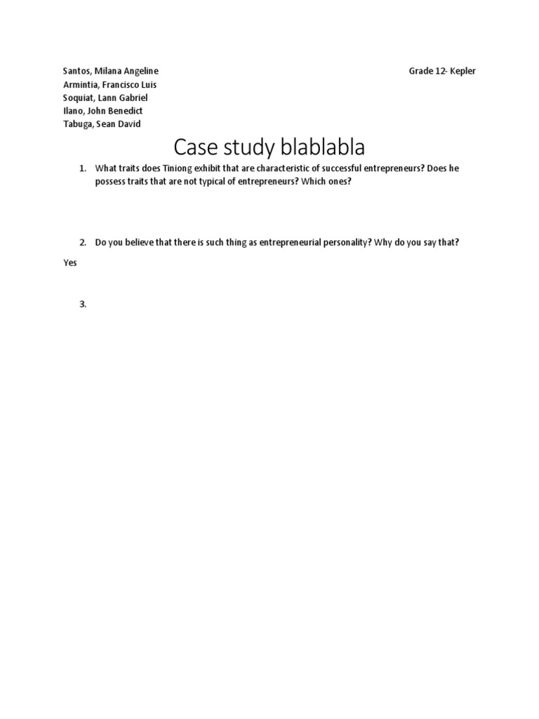 Entrep - Case Study | PDF