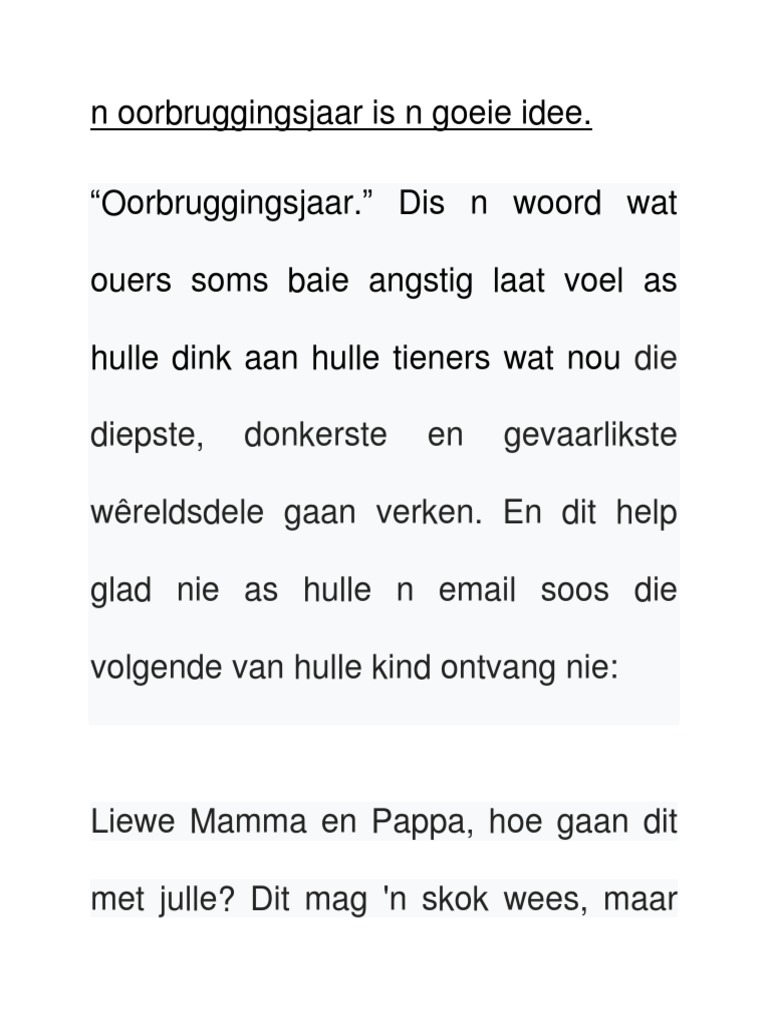 Kierans Afrikaans Speech | PDF
