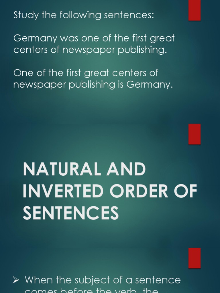Natural and Inverted Order of Sentences | PDF | Verb | Subject (Grammar)