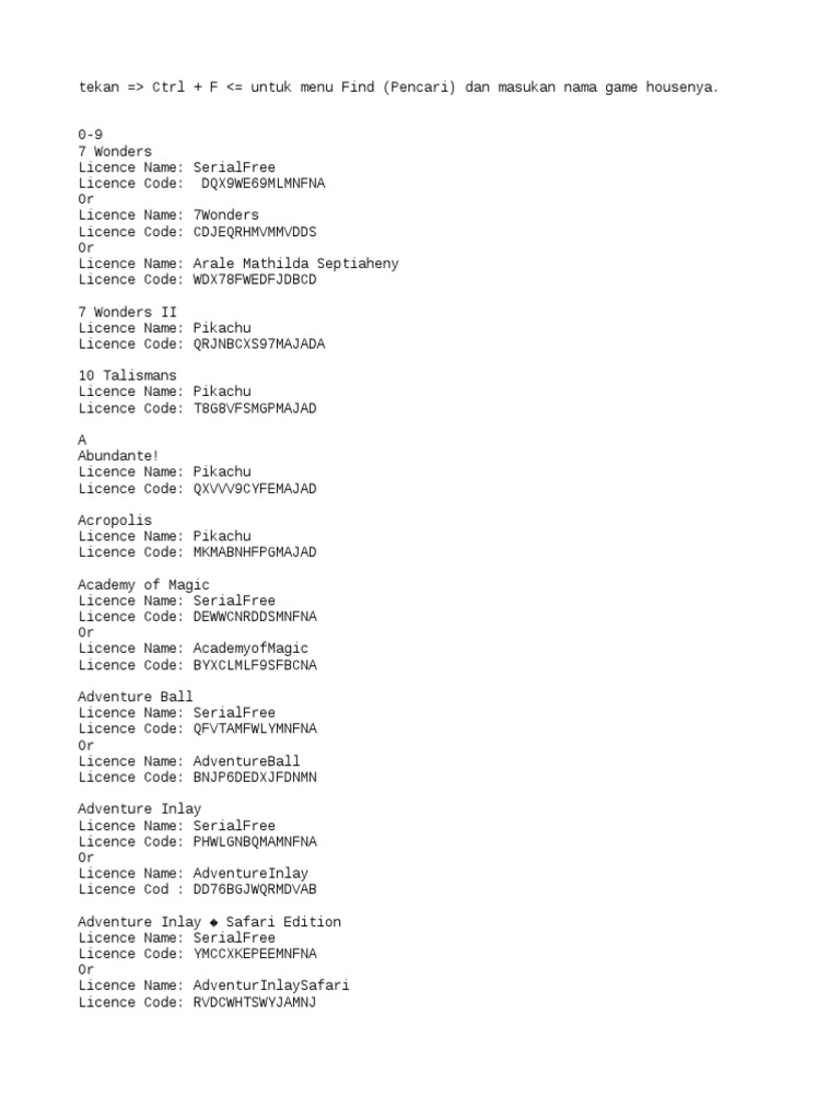 Serial Number Game House | PDF | Leisure