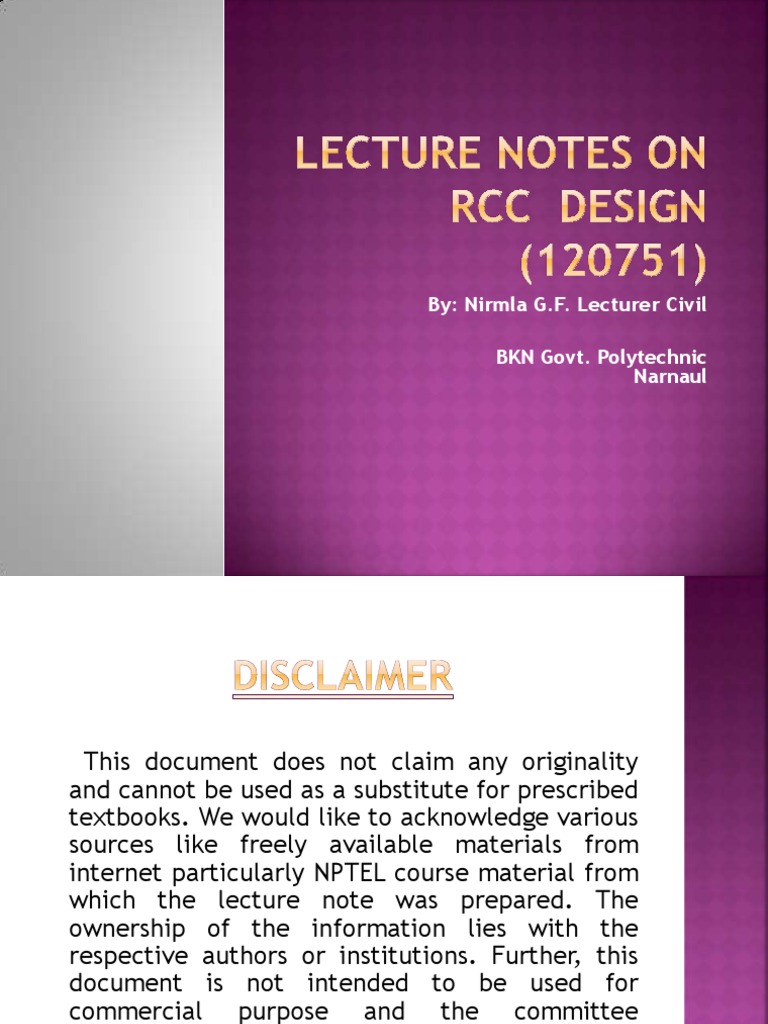 RCC Design | PDF | Strength Of Materials | Concrete