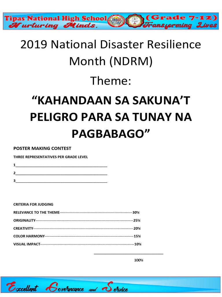 2019 National Disaster Resilience Month | PDF