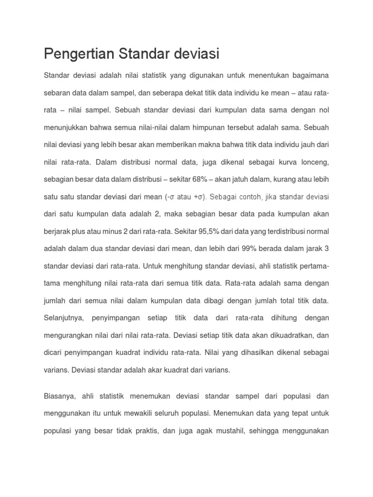 00 - Pengertian Standar Deviasi | PDF
