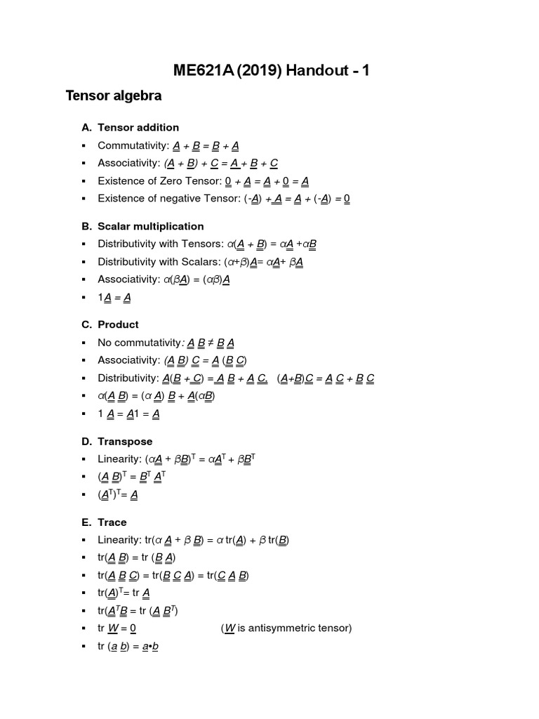 tensor algebra formulas | Eigenvalues And Eigenvectors | Rotation