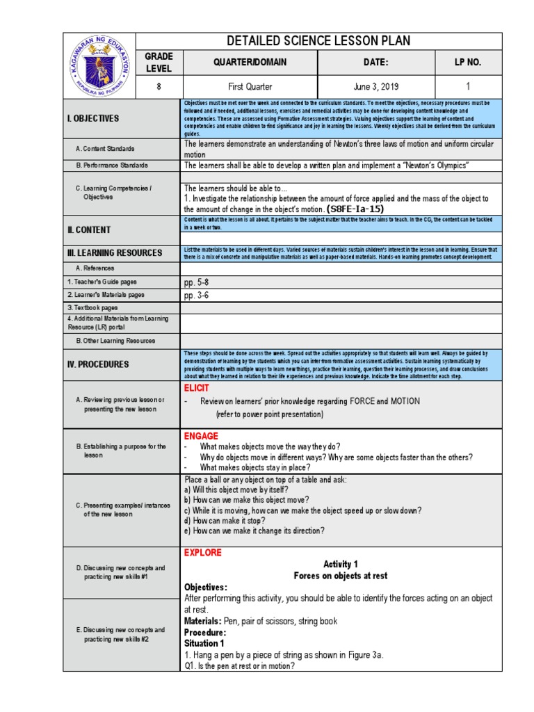 Detailed Science Lesson Plan 1 | PDF | Learning | Teachers