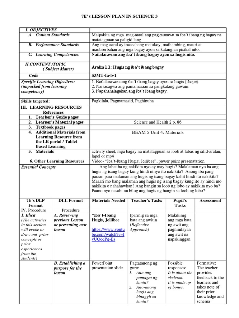 7es Sample DLP Grade 3 | PDF