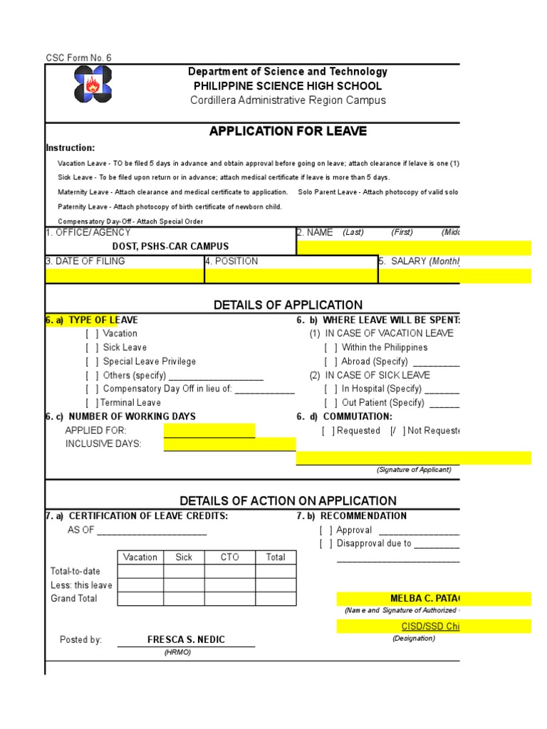 Leave Form | Download Free PDF | Social Institutions | Social Science