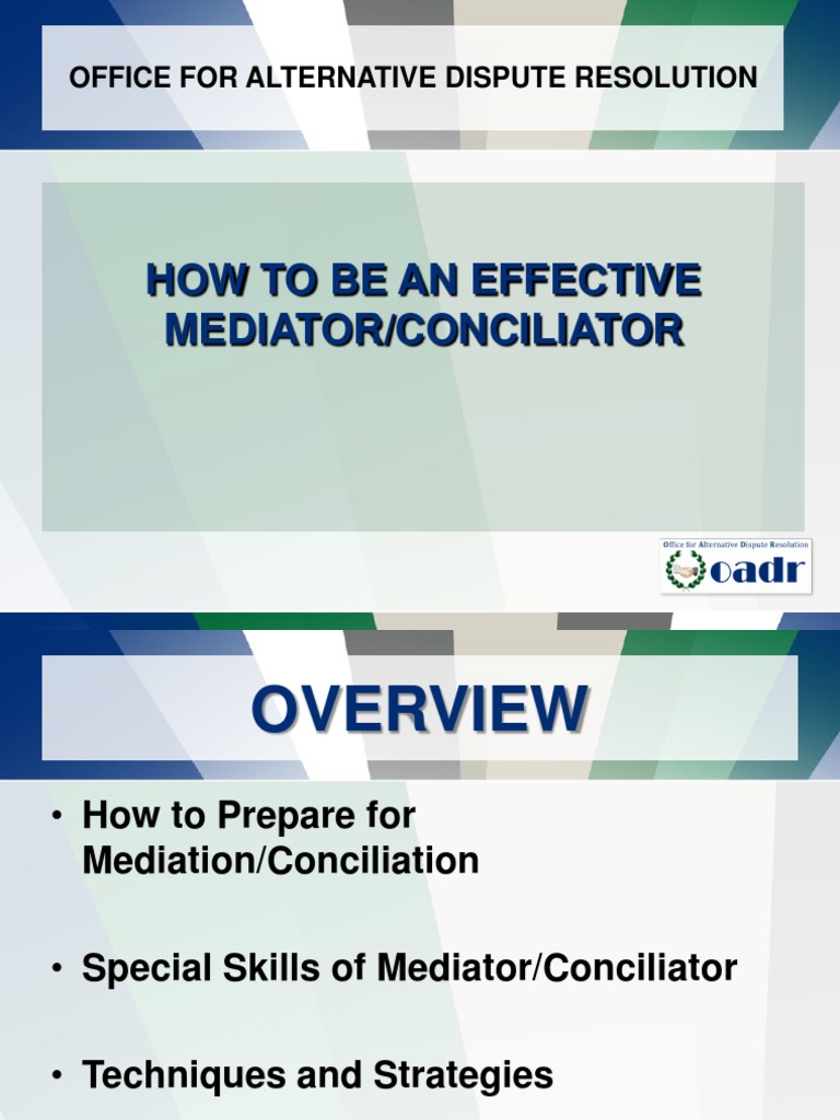 Effective Mediator or Conciliator | PDF | Restorative Justice | Mediation