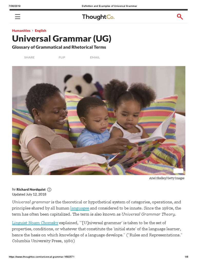 Definition and Examples of Universal Grammar | PDF | Linguistics | Grammar