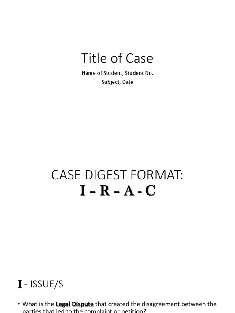 Case Digest Format | PDF