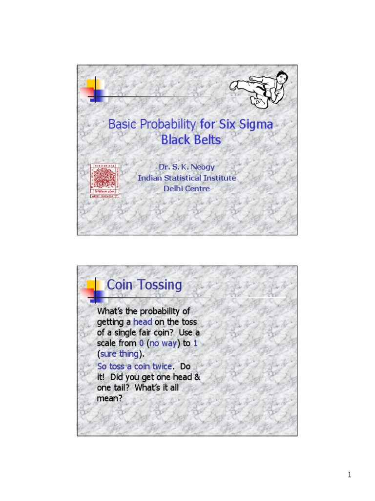 Basic Probability For Six Sigma Black Belts: Coin Tossing | PDF ...