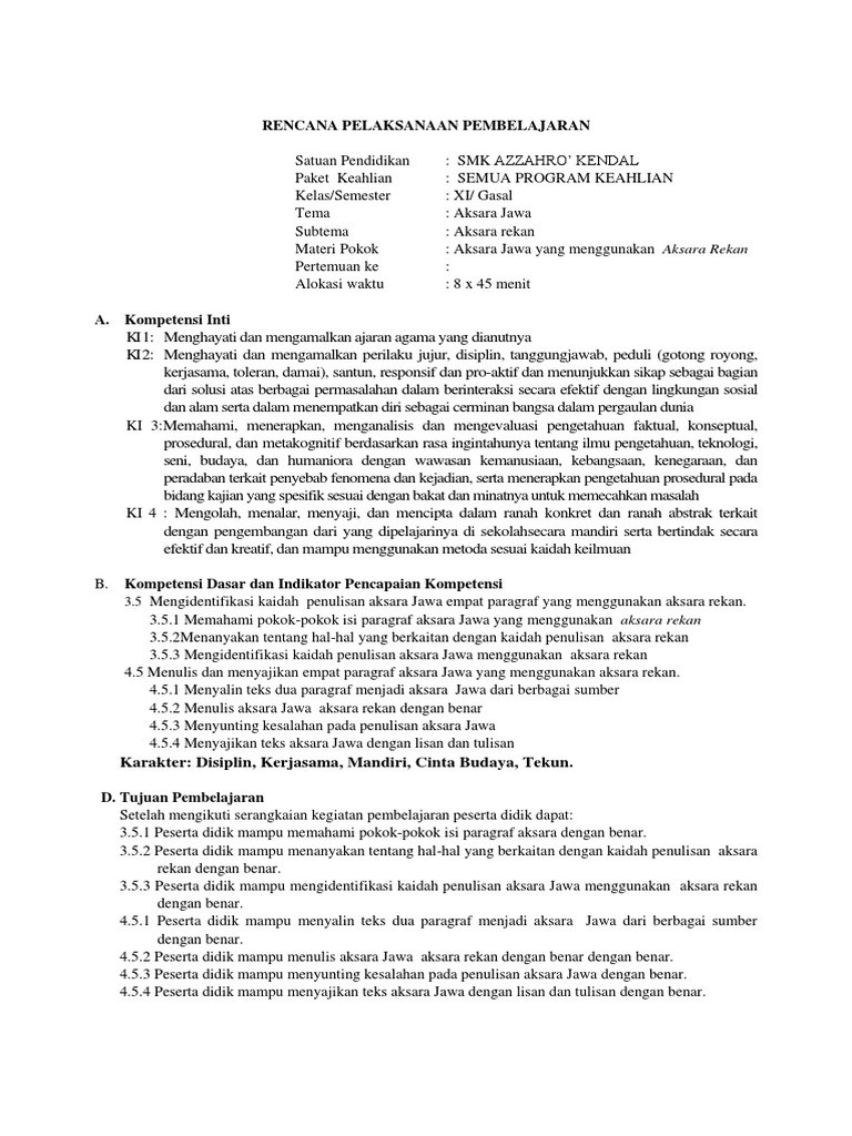 Aksara Jawa (Rekan) | PDF